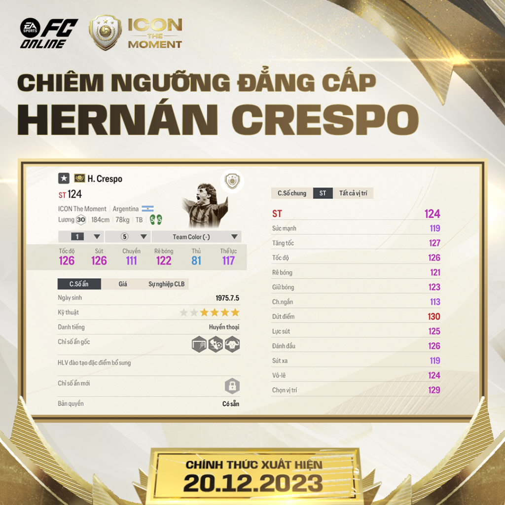 WELCOME TO FC ONLINE – [New ICON TM] Thời Kỳ Đỉnh Cao Của Những Huyền Thoại – Crespo, Solskjær ...