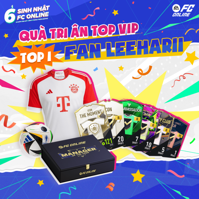 WELCOME TO FC ONLINE – QUÀ TRI ÂN 100 TOP VIP NHÂN DỊP SINH NHẬT 6 TUỔI CỦA FC ONLINE
